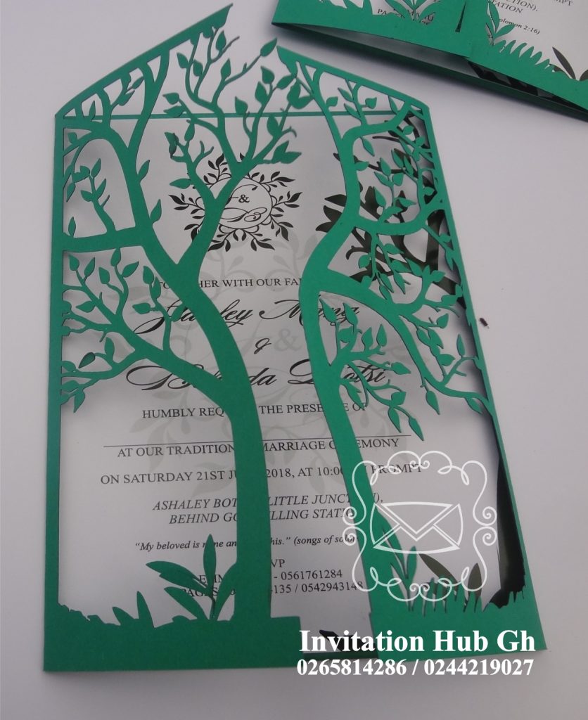 Tree Laser Cut Invitation Card - Invitation Hub Gh