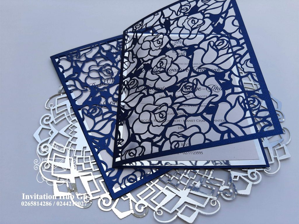 Rose Laser Cut Invitation - Invitation Hub Gh